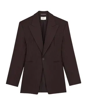 Saint Laurent Pinstripe-pattern Peak-lapel Blazer