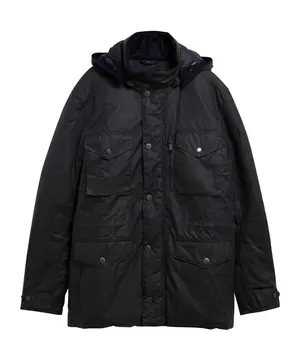 Barbour Waxed Cotton Hooded Field Jacket