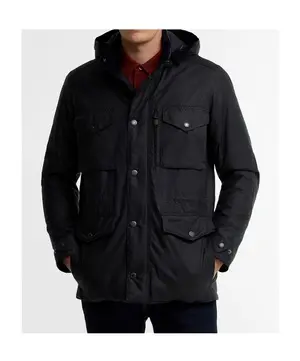 Barbour Waxed Cotton Hooded Field Jacket