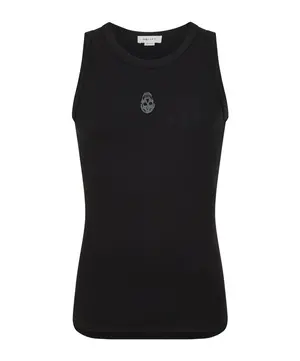 Alexander McQueen Fitted Ribbed Tank Top - Black