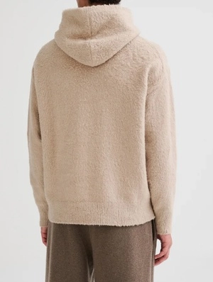 ROBERTO COLLINA Oversized Brushed Hooded Sweater
