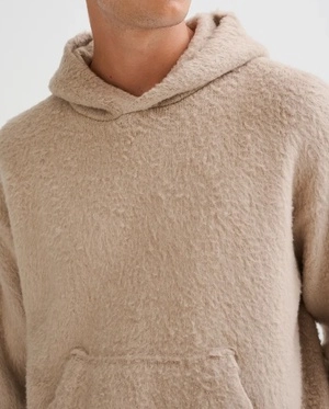 ROBERTO COLLINA Oversized Brushed Hooded Sweater