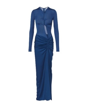 Christopher Esber Cutout Ruched Jersey Maxi Dress - Blue