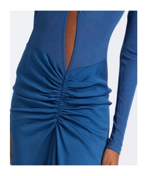 Christopher Esber Cutout Ruched Jersey Maxi Dress - Blue
