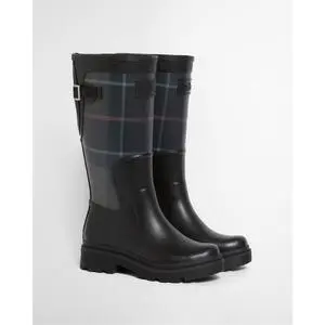 Barbour Plaid Panel Buckle Tall Rain Boot