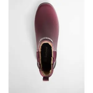 Barbour Burgundy Side Elastic Short Rain Boot - Brown
