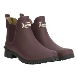 Barbour Burgundy Side Elastic Short Rain Boot - Brown