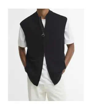 Barbour Zip-up Stand Collar Knit Vest