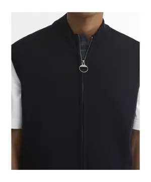 Barbour Zip-up Stand Collar Knit Vest