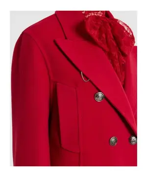 Ermanno Scervino Double-breasted Wool Double Peacoat With Heraldic Buttons