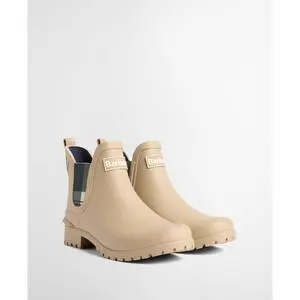 Barbour Plaid Panel Short Rain Boot - Nude