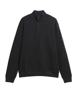 Barbour Quarter-zip Stand Collar Sweatshirt - Black
