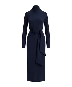 Ralph Lauren Turtleneck Midi Dress - Black