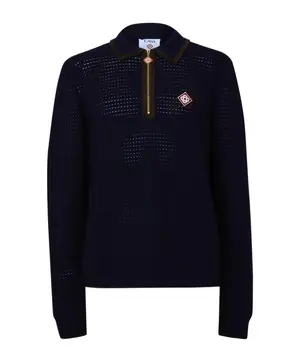 Casablanca Long Sleeve Knit Polo