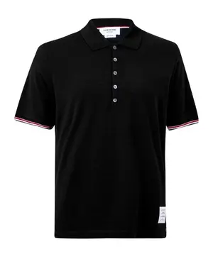 Thom Browne Short Sleeve Knit Polo Shirt - No