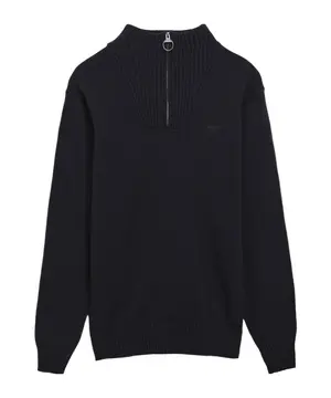 Barbour Half-zip Mock Neck Knit Sweater - Navy