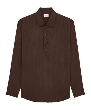 Saint Laurent Half-buttoned Jacquard Shirt