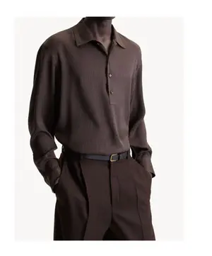 Saint Laurent Half-buttoned Jacquard Shirt