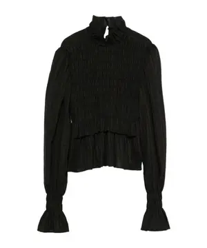 ANN DEMEULEMEESTER Smocked Ruffled Blouse