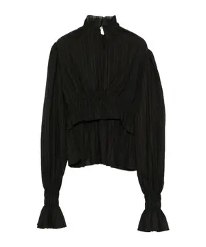 ANN DEMEULEMEESTER Smocked Ruffled Blouse