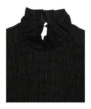 ANN DEMEULEMEESTER Smocked Ruffled Blouse
