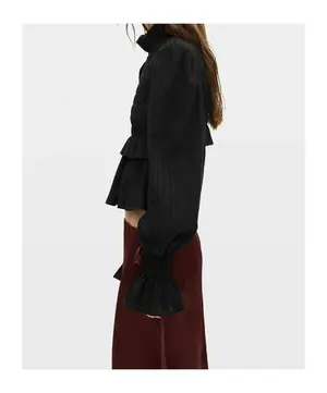ANN DEMEULEMEESTER Smocked Ruffled Blouse