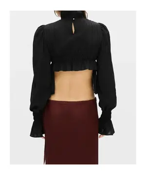 ANN DEMEULEMEESTER Smocked Ruffled Blouse