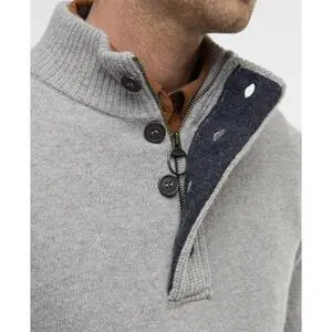 Barbour Button Mock Neck Knit Sweater