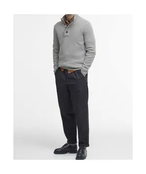 Barbour Button Mock Neck Knit Sweater