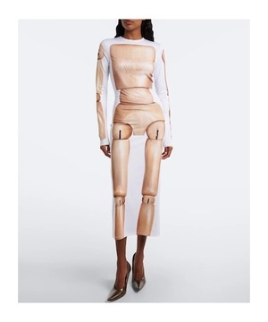 JEAN PAUL GAULTIER Trompe Lœil Jersey Midi Dress