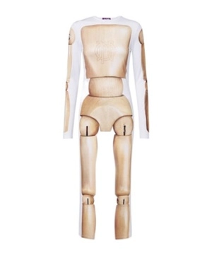 JEAN PAUL GAULTIER Trompe Lœil Jersey Midi Dress - Nude