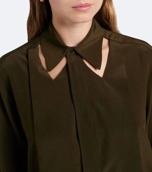 Victoria Beckham Cutout Silk Crêpe De Chine Blouse
