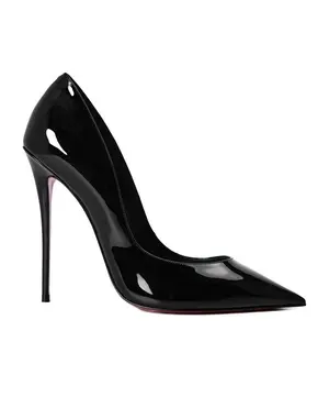 CHRISTIAN LOUBOUTIN Pointed Toe Patent Leather Stiletto Pumps - Black