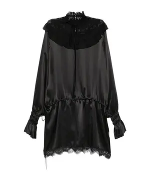 ANN DEMEULEMEESTER Armida Ruffle Collar Mini Dress - Black