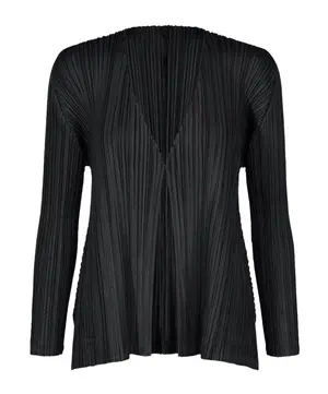 Issey Miyake Pleated Shawl-collar Jacket