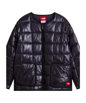 The North Face Dark Purple Shiny Crew Neck Quilted Jacket