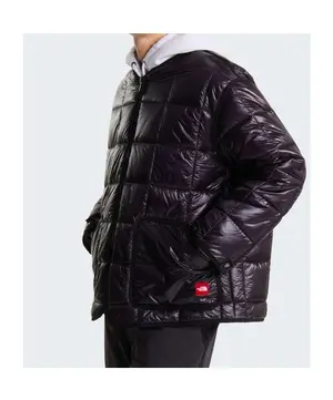 The North Face Dark Purple Shiny Crew Neck Quilted Jacket
