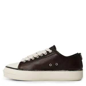 REPRESENT Dark Brown Vintage Leather Thick Sole Low-top Sneakers - No