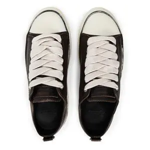 REPRESENT Dark Brown Vintage Leather Thick Sole Low-top Sneakers - No