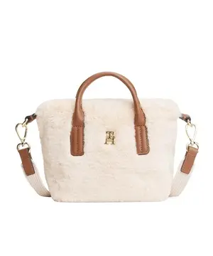 Tommy Hilfiger Shearling Mini Tote Bag - Nude