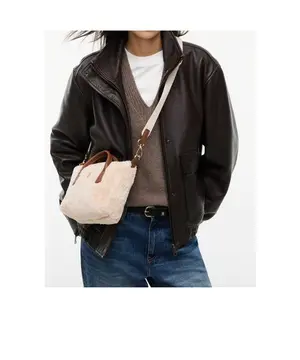 Tommy Hilfiger Shearling Mini Tote Bag - Nude