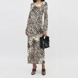 Rixo Long Sleeve Midi Dress - Nude