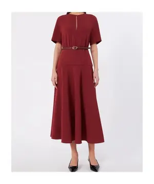 Max Mara Long Cady Dress - Ruby Colour