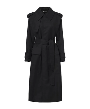 Victoria Beckham Minimal Long Twill Trench Coat