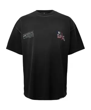 REPRESENT Washed Flag Print Crew Neck Short Sleeve Tee