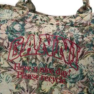 GANNI Xxl Print Tote Bag - Gray