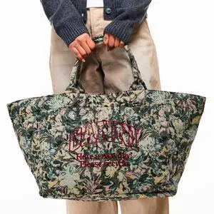 GANNI Xxl Print Tote Bag - Gray