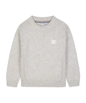 HUGO BOSS Square Patch Crew Neck Knit Sweater