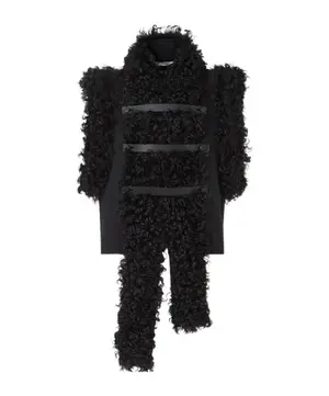 Fendi Wool And Shearling Gilet - Black