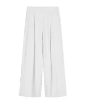 Emporio Armani Palazzo Pants In Textured Bark-effect Fabric Signature Capsule - Grey